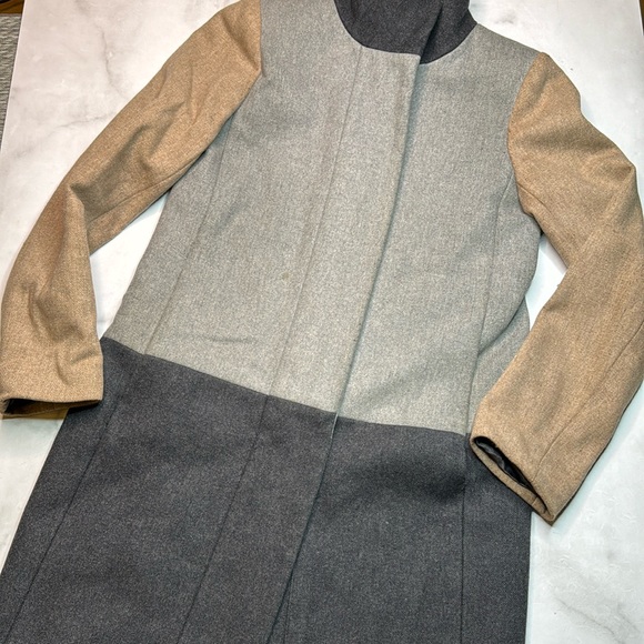 J. Crew | Jackets & Coats | Jcrew Colorblock Funnelneck Coat In Heather ...